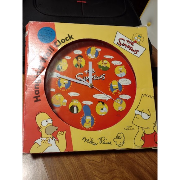 Accents | Vintage The Simpsons Hanging Wall Clock In Original Box ...